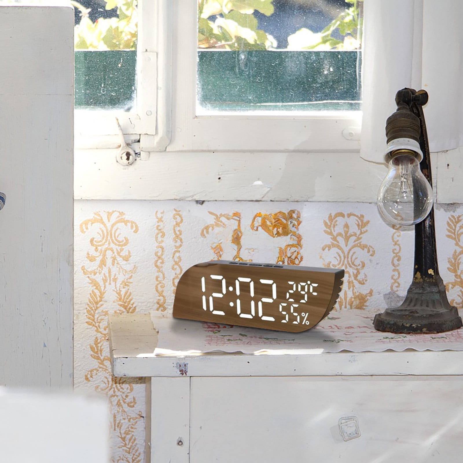 Modern Geometric Wall Clock Silent Non Ticking Battery Operated LED ...