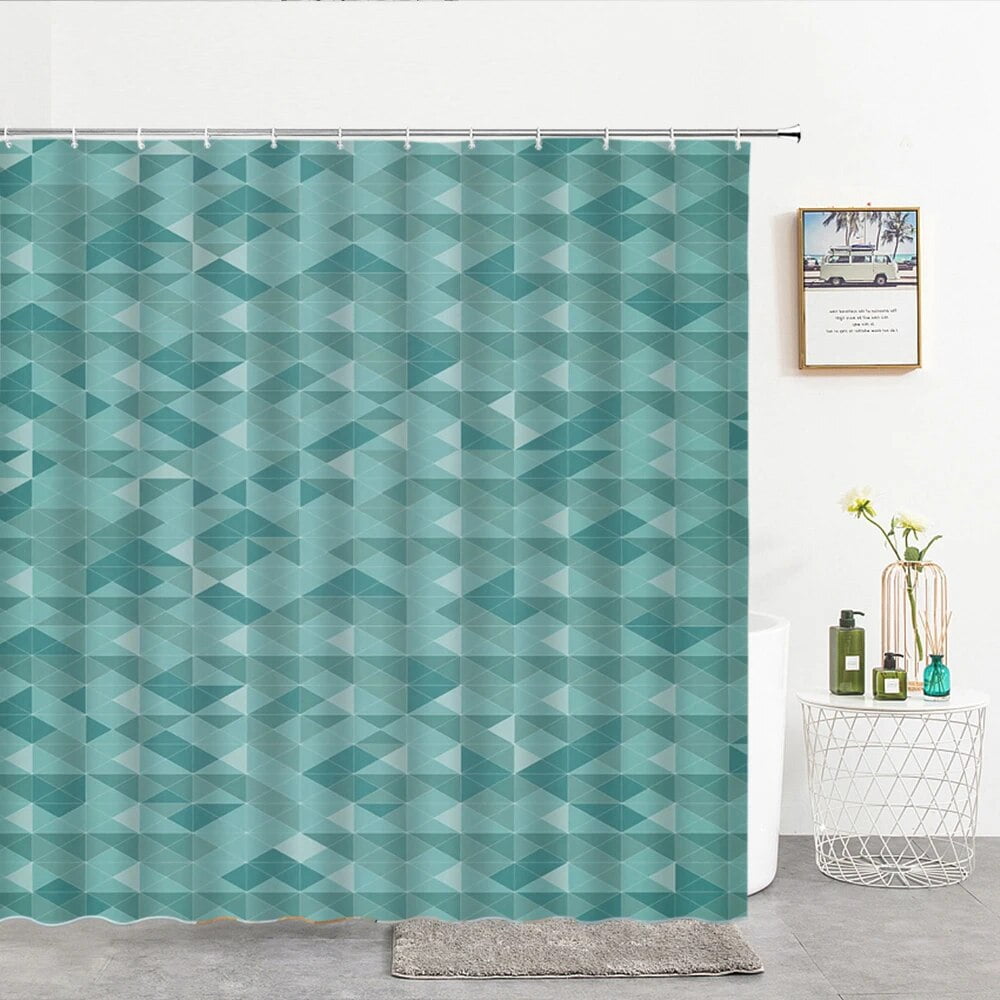 Modern Geometry Shower Curtains Bath Curtain Waterproof With 12 Home