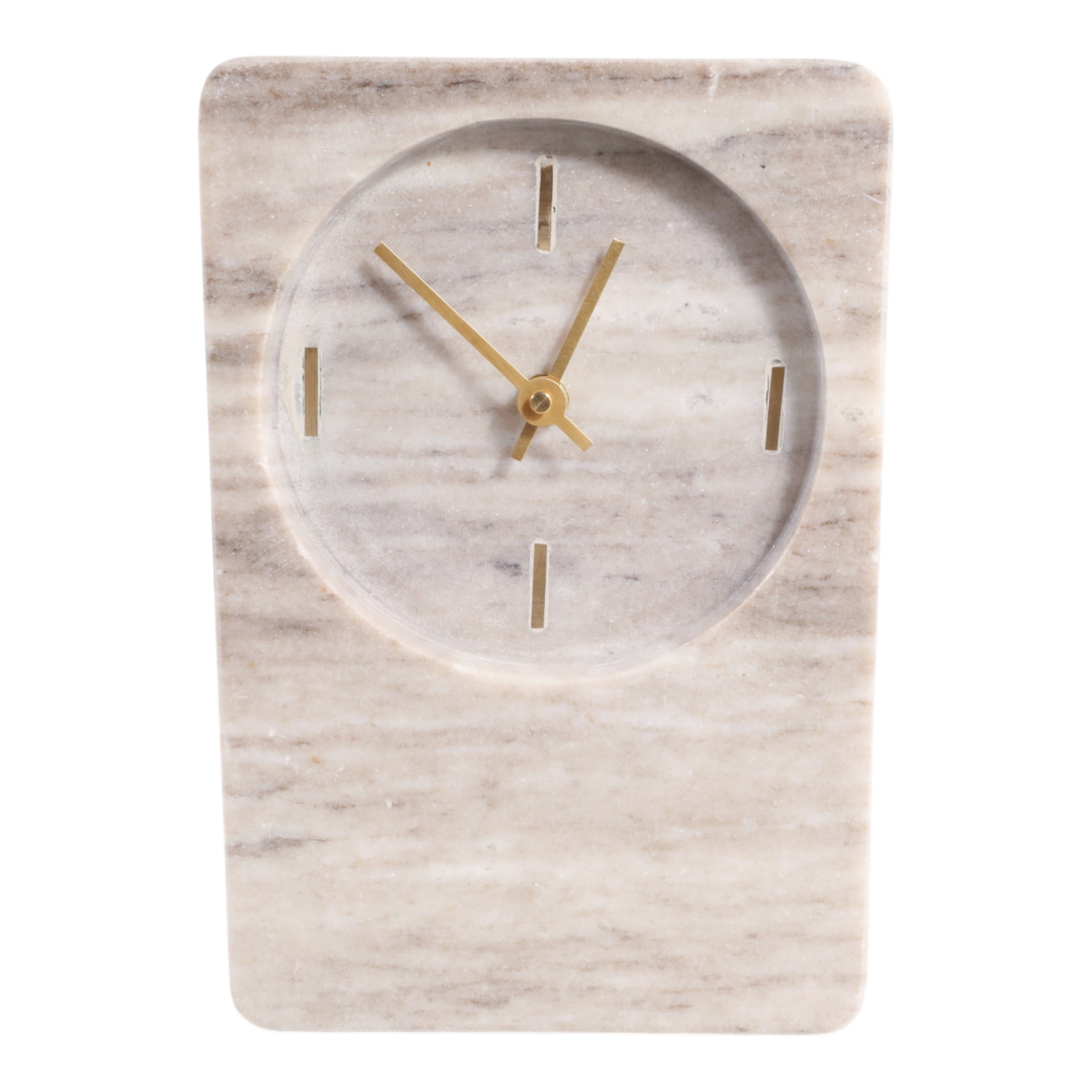 Modern Glam Stone and Marble Clock with Stylish Contemporary Design ...