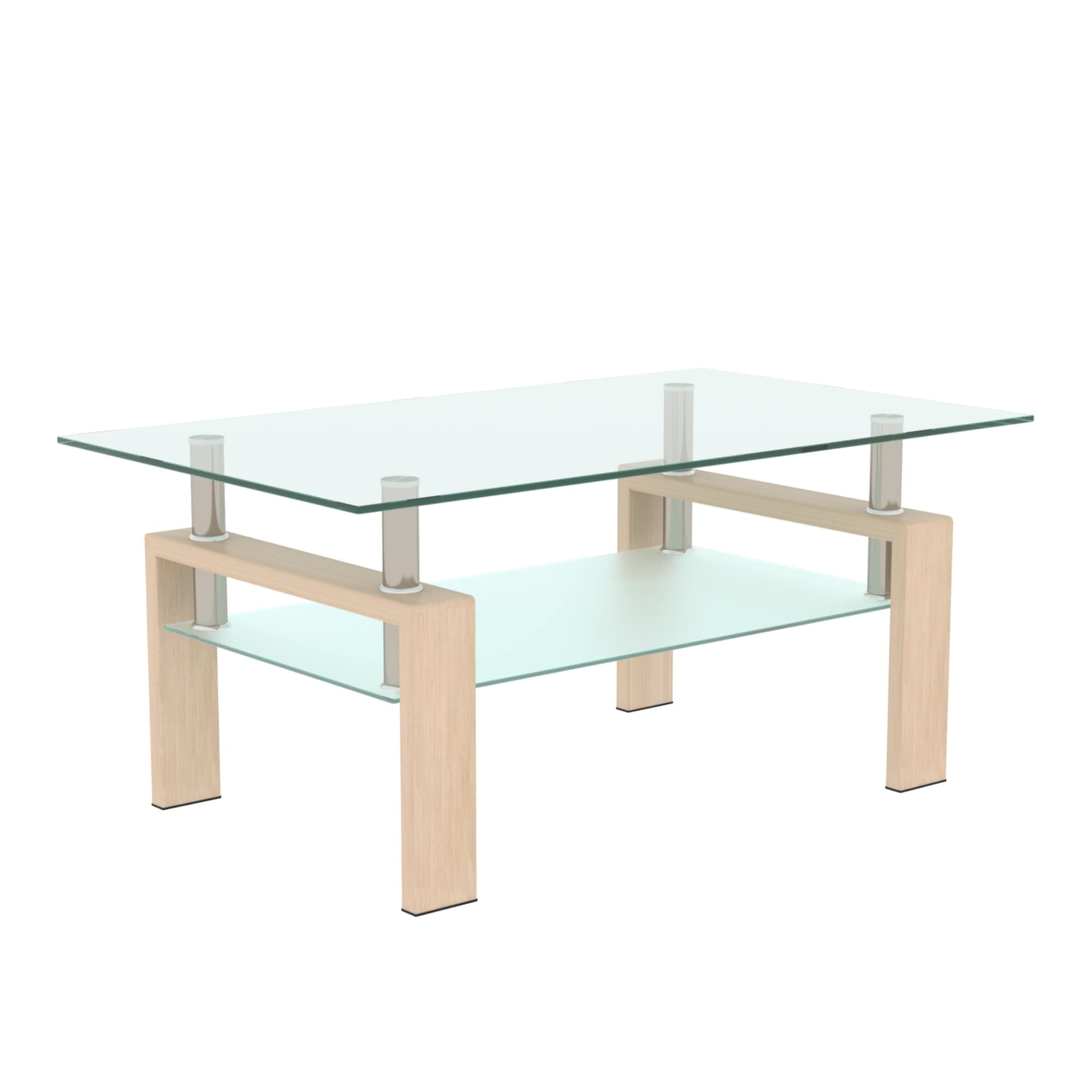 Modern Glass Corner Table, Square Coffee Table, Sofa Side Table with ...