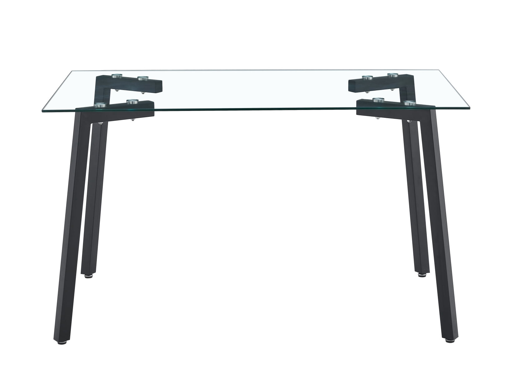 Modern Glass Dining Table, 51.1x31.5 Inches, 8mm Tempered Glass Top ...