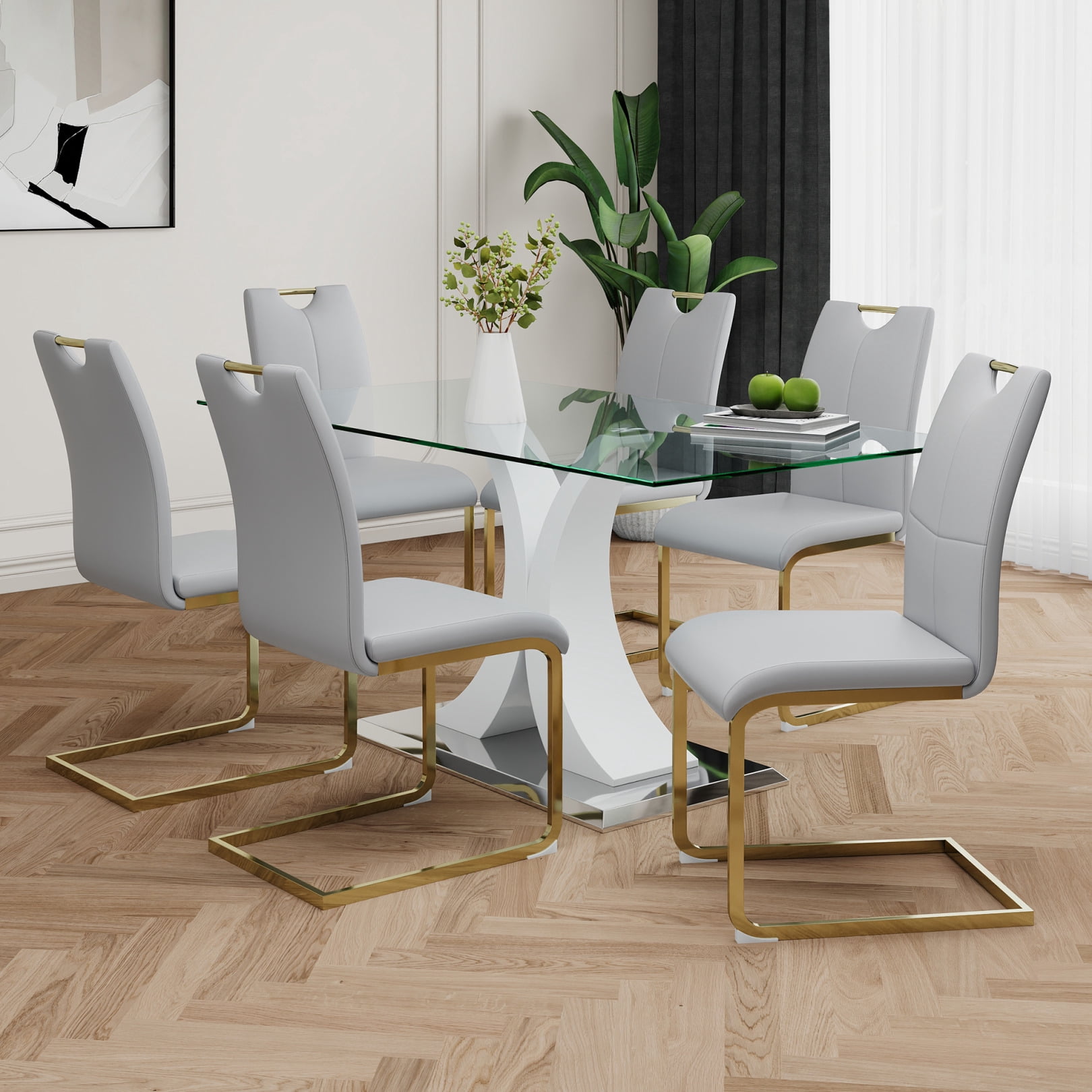 Modern Glass Dining Table with Elegant Transparent Design & Durable ...