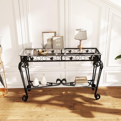 Modern Glass and Metal Console Table for Entryway - Stylish Hallway ...