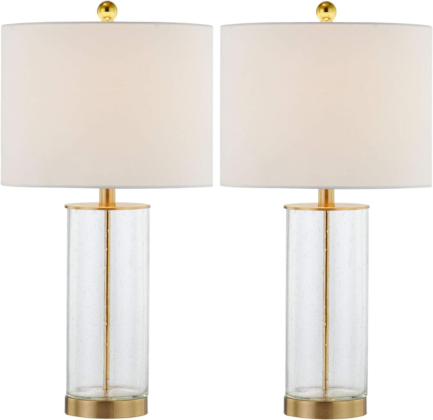 Modern Glass Table Lamps Set of 2, 3-Way Dimmable Bubble Glass ...