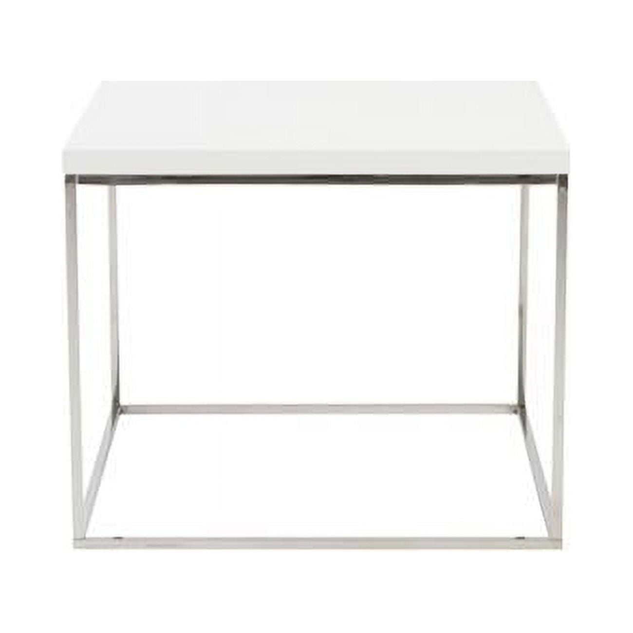 Modern Gloss & Chrome Cube Side Table, White - Walmart.com