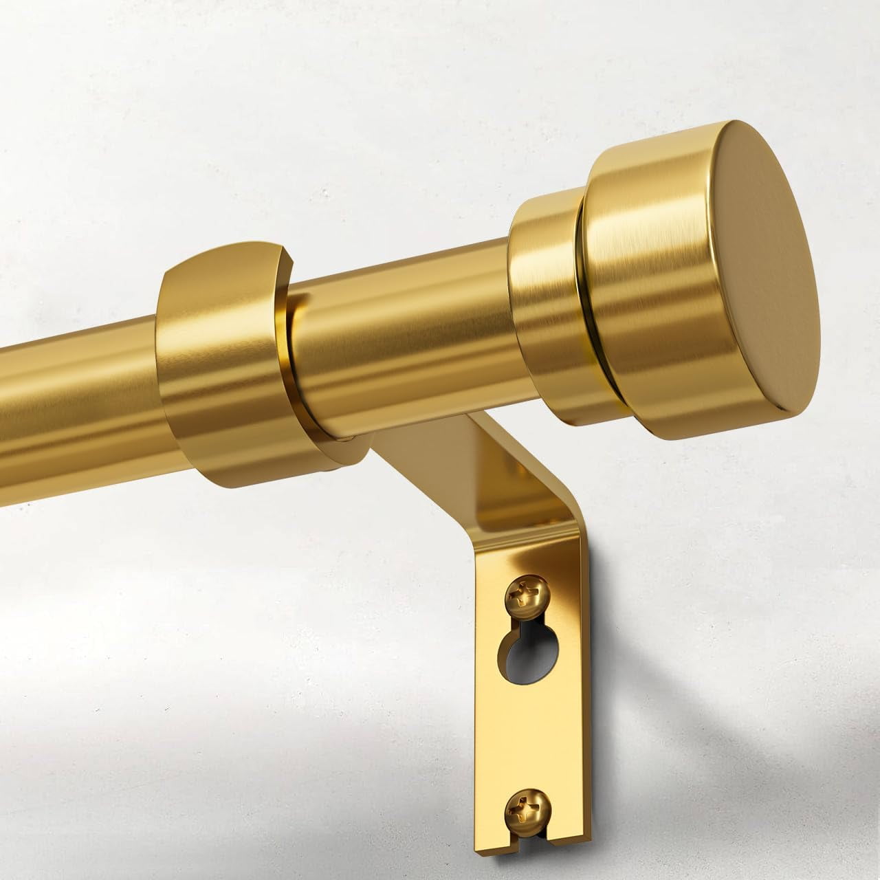 Modern Gold Curtain Rods for Windows 66 to 120 Inches Adjustable Length ...