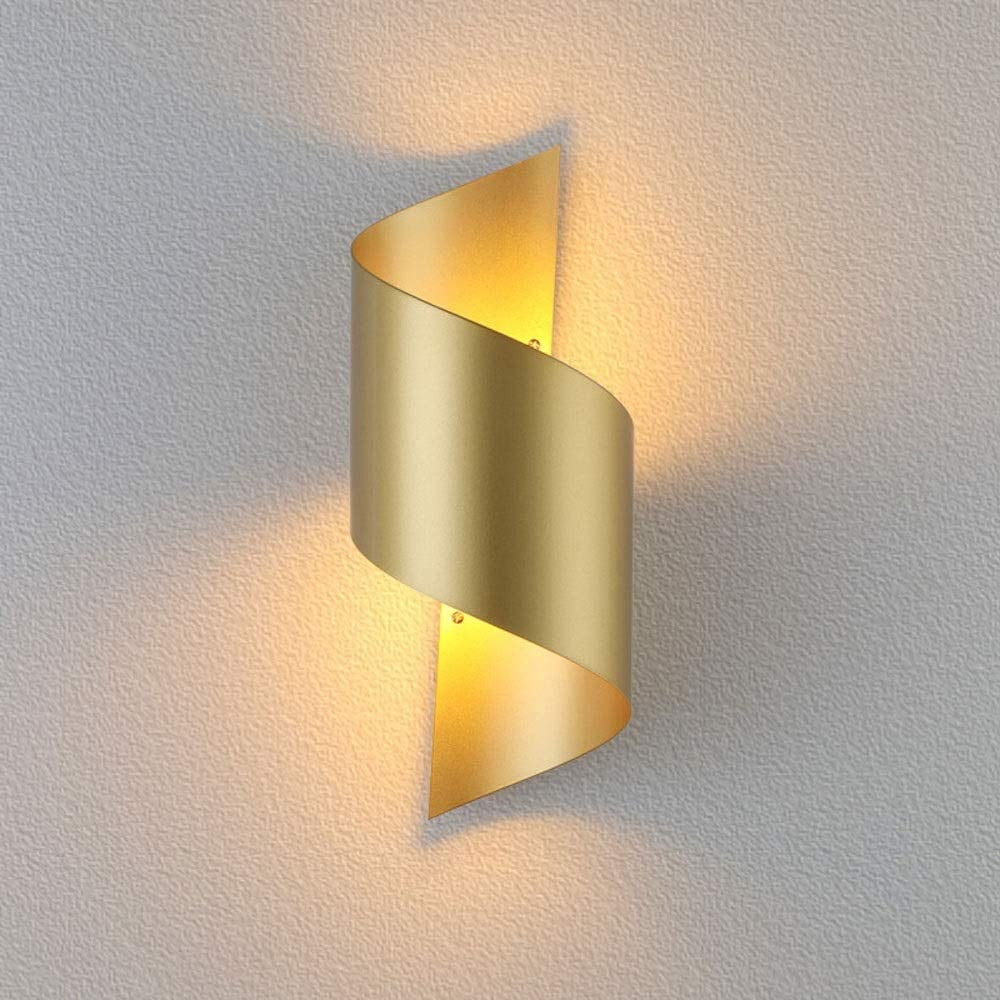 Modern Gold Metal Wall Light Spiral Sconce, Simple Iron Art Wall Lamps ...