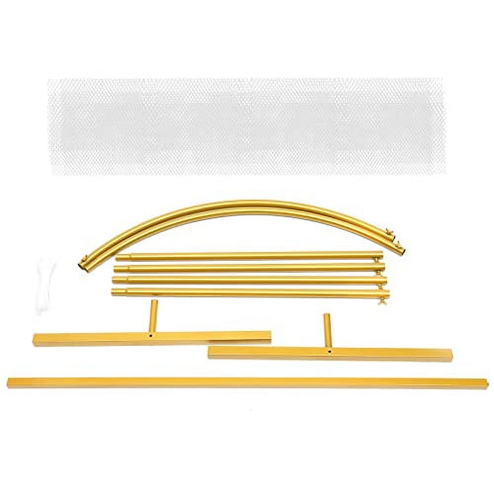 Modern Gold Wall Stand Wedding Arch Backdrop with Plastic Mesh, Wrought ...