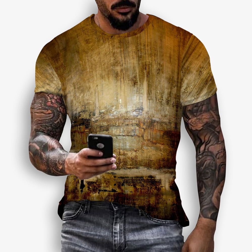 Modern Graffiti Simple Style Men's 3D Printed Short Sleeve T-Shirt ...
