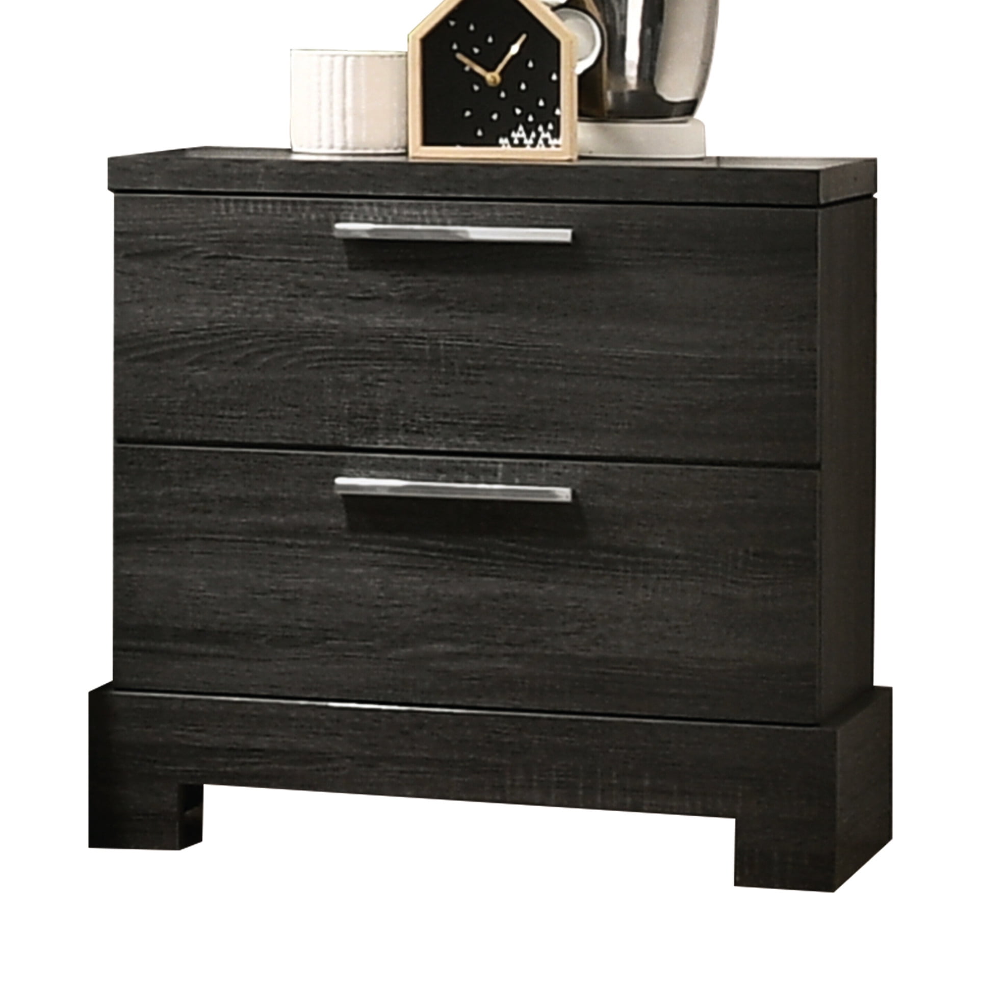 Modern Gray Oak Nightstand: Functional Storage And Contemporary Look ...