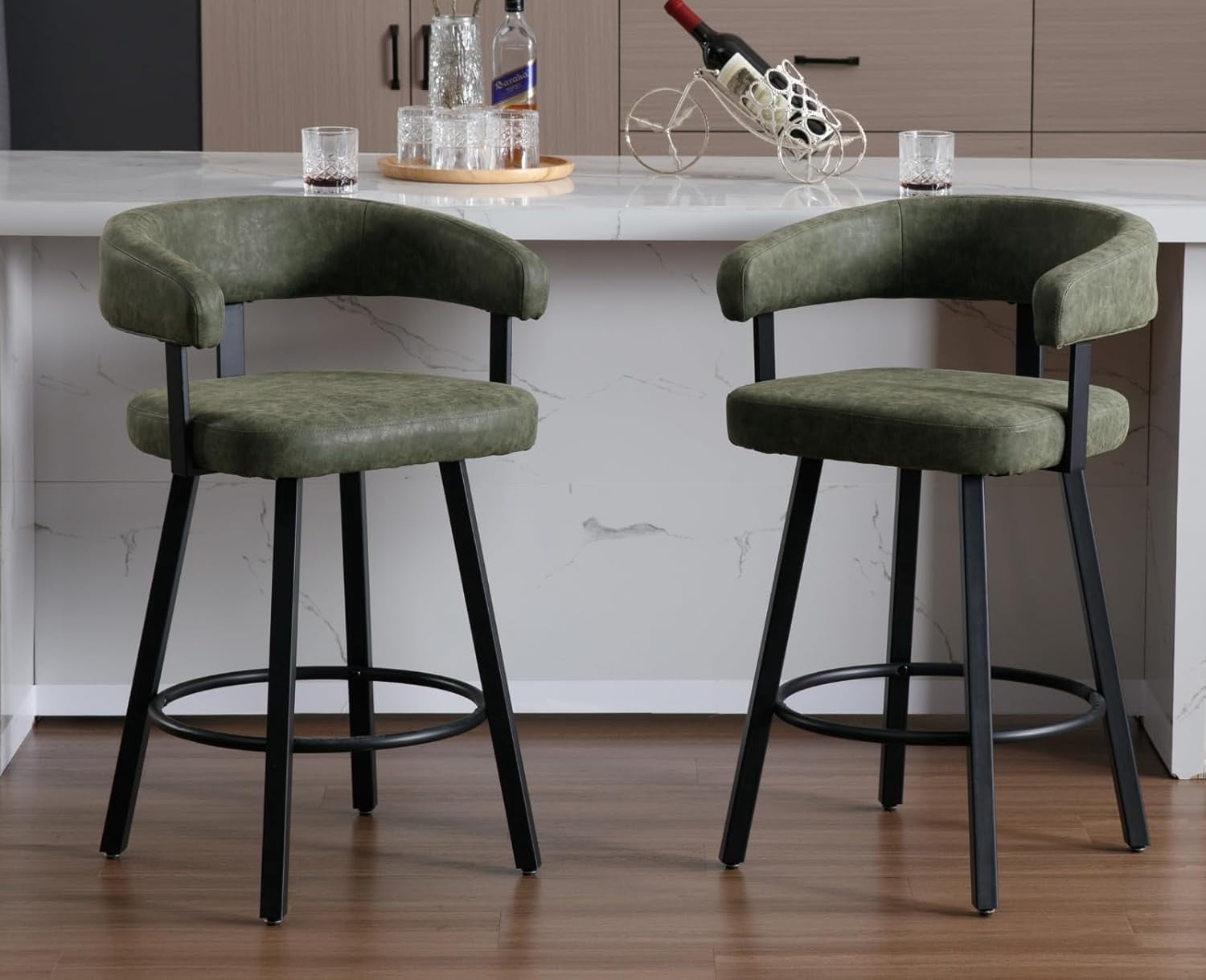 Green Bar Stools With Backs