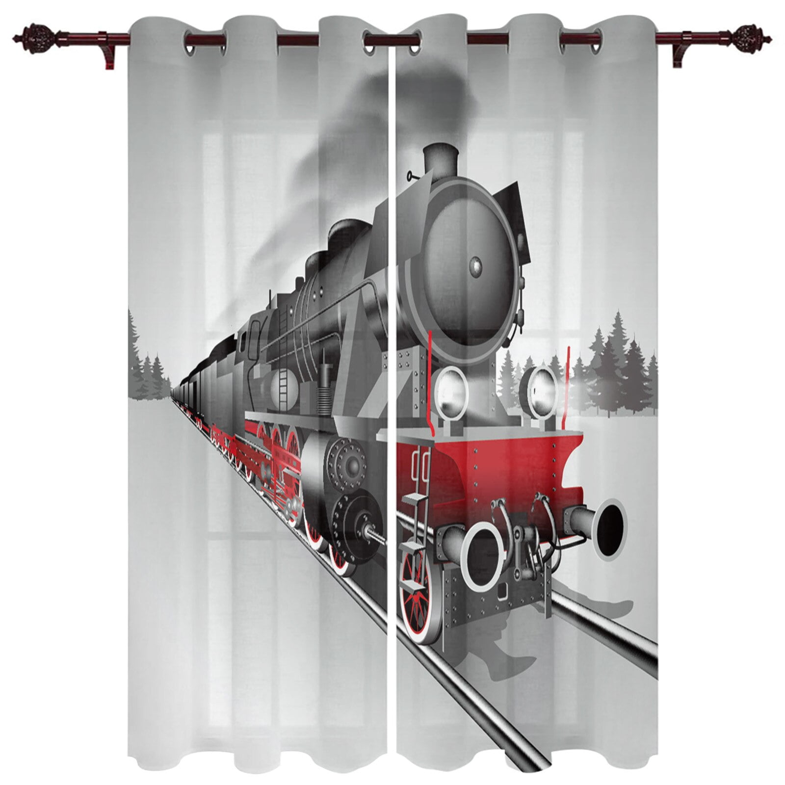 Modern Green Forest Train Railway Home Bedroom Kitchen Living Room ...