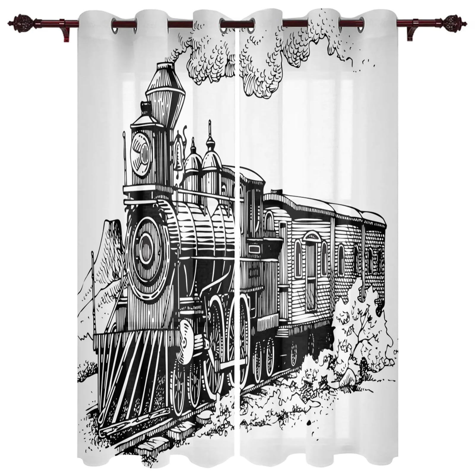 Modern Green Forest Train Railway Home Bedroom Kitchen Living Room ...