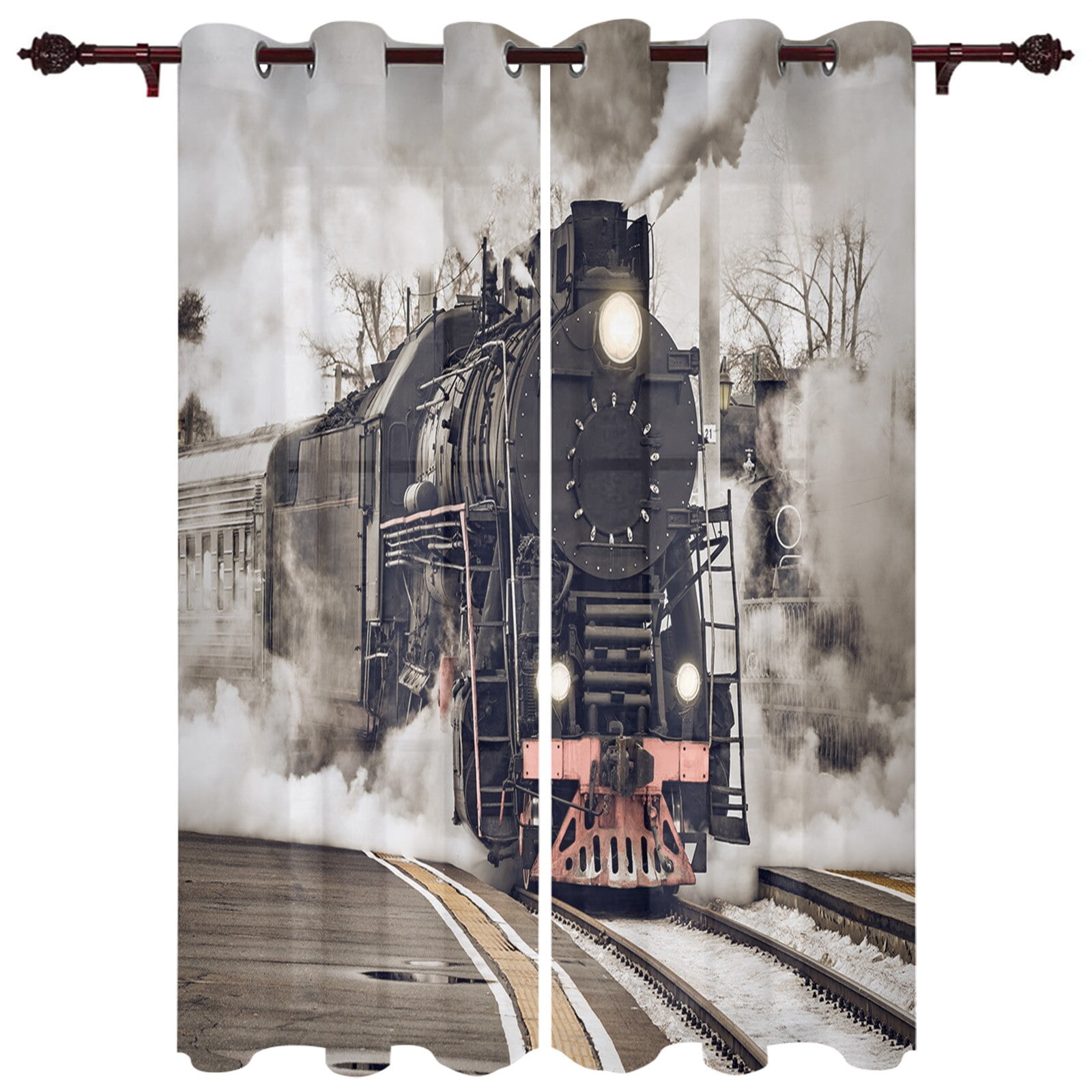 Modern Green Forest Train Railway Home Bedroom Kitchen Living Room ...