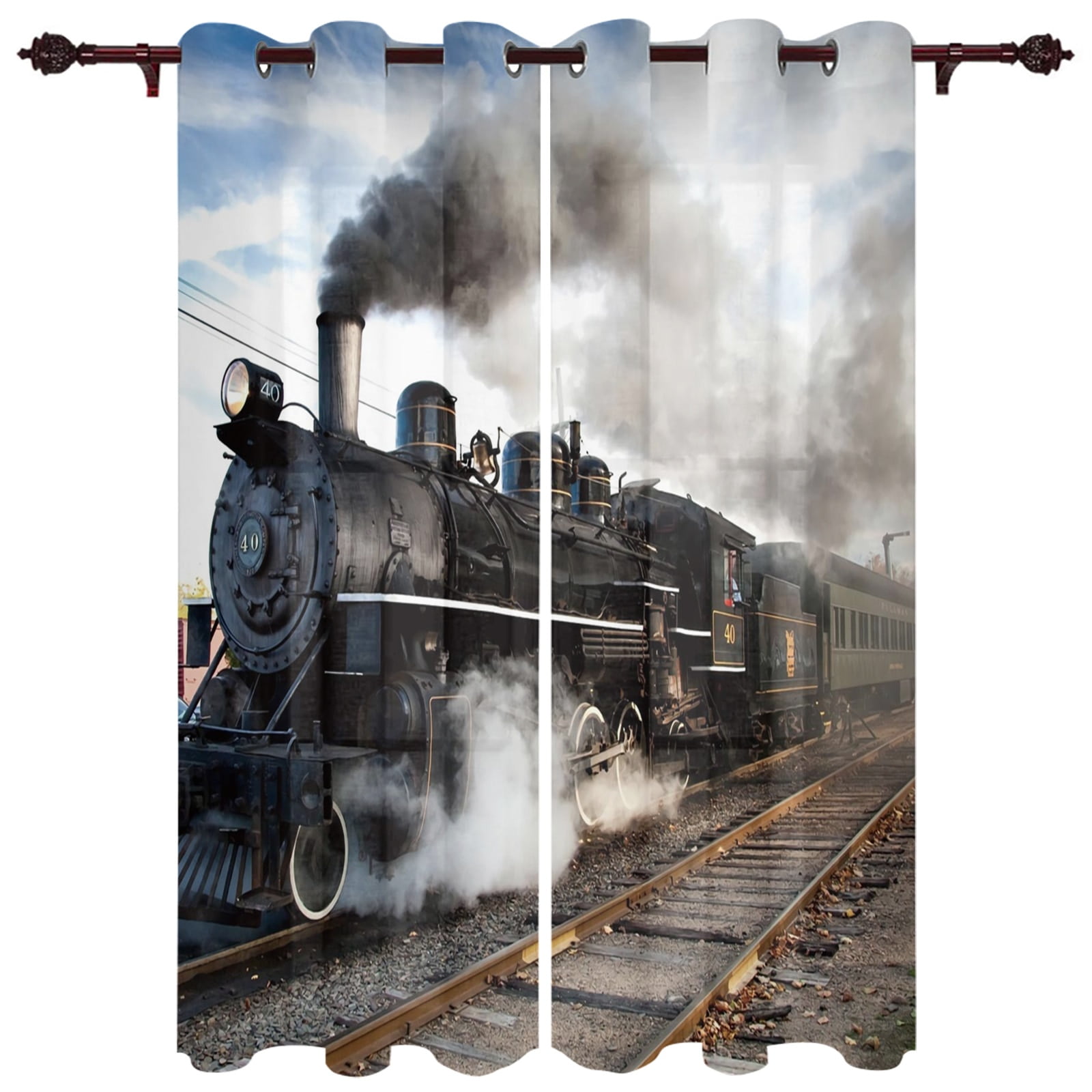 Modern Green Forest Train Railway Home Bedroom Kitchen Living Room ...