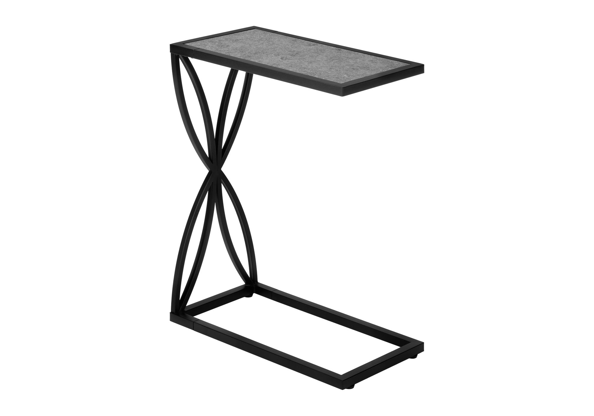 Modern Grey Laminate C-Shaped Accent Table for Living Room or Bedroom ...
