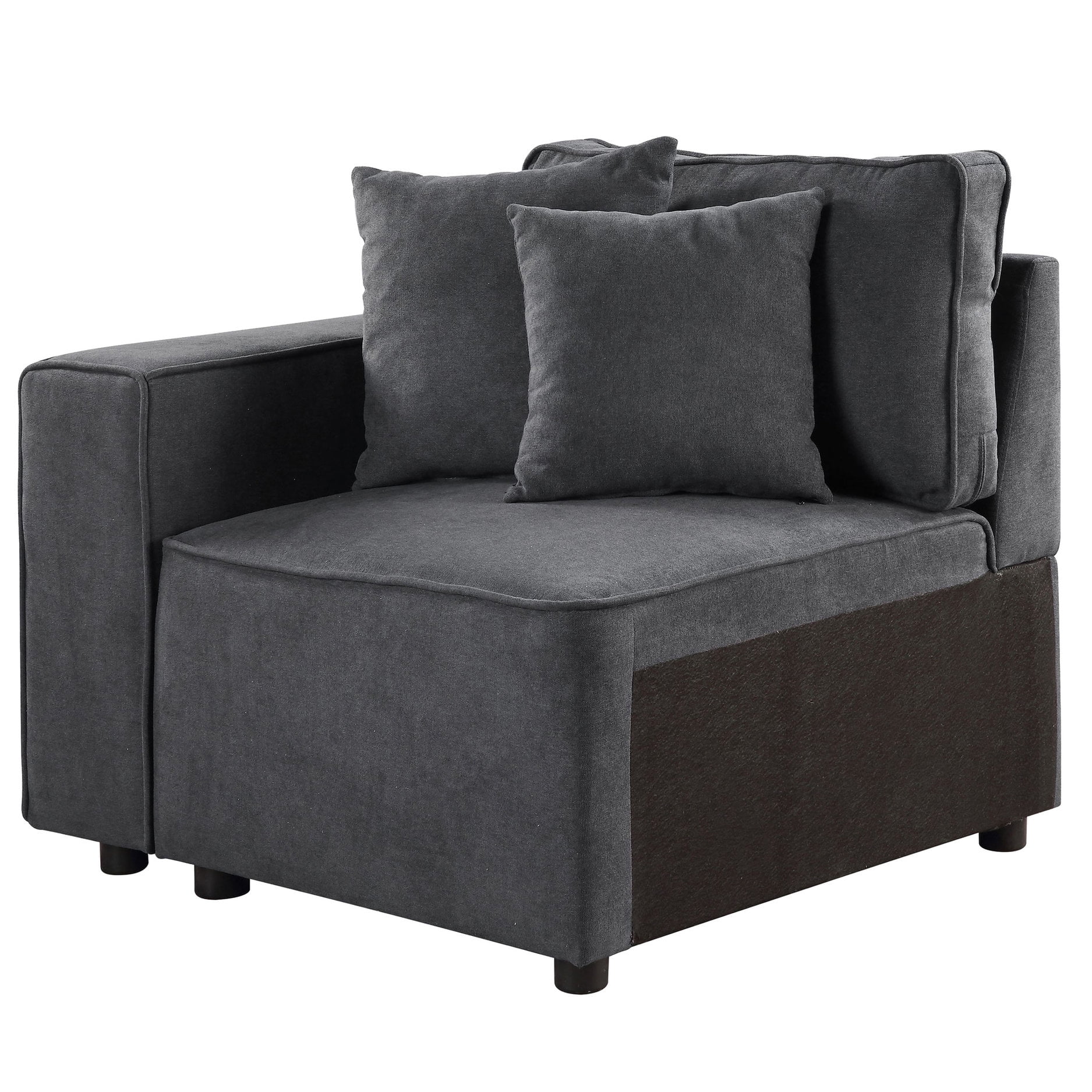 Modern Grey Left Facing Chair, 35.5 lb Product | Loose Back Cushion for ...