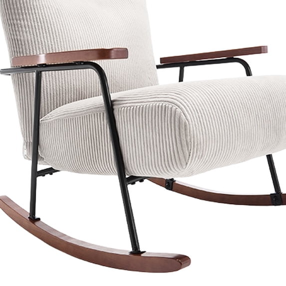 Modern Grey Rocking Chair With Metal Construction For Home Casual Style ...