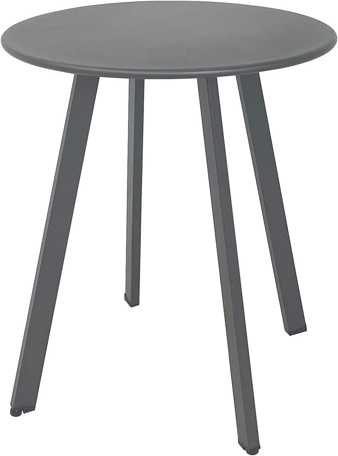 Modern Grey Round Metal Steel Side Table, 15.75" x 19.7", Indoor ...