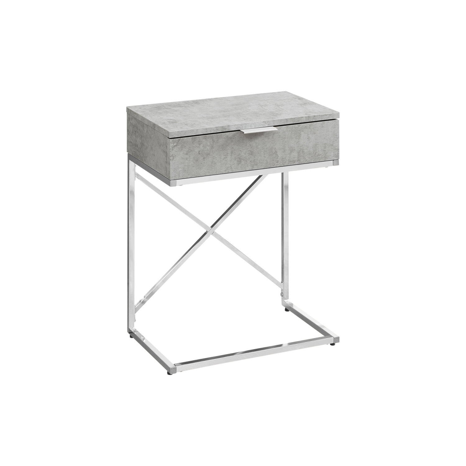 Modern Grey Storage Accent Table, Contemporary Side End Table with ...