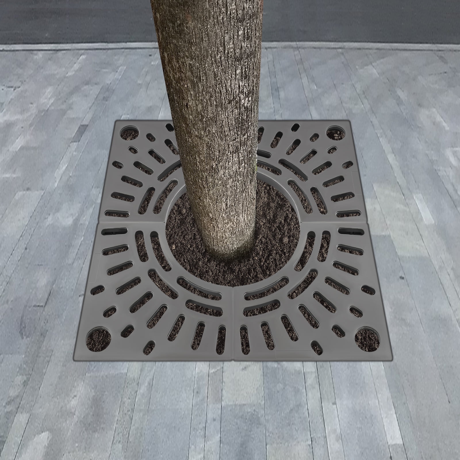Modern Grey Tree Grate Composite Resin Tree Pool Cover Square Tree ...