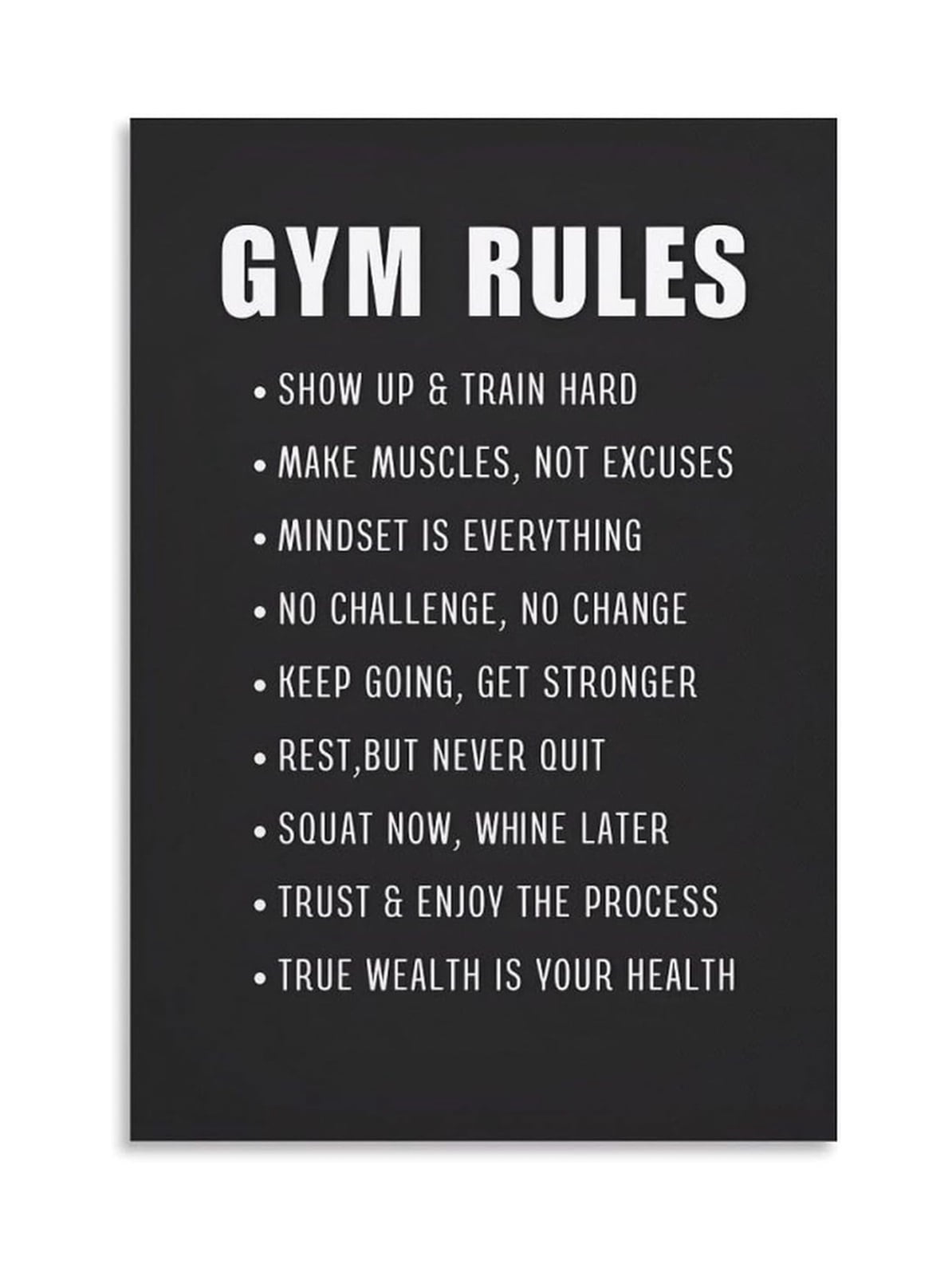 Modern Gym Rules Poster Motivational Workout Quotes Canvas Wall Art ...