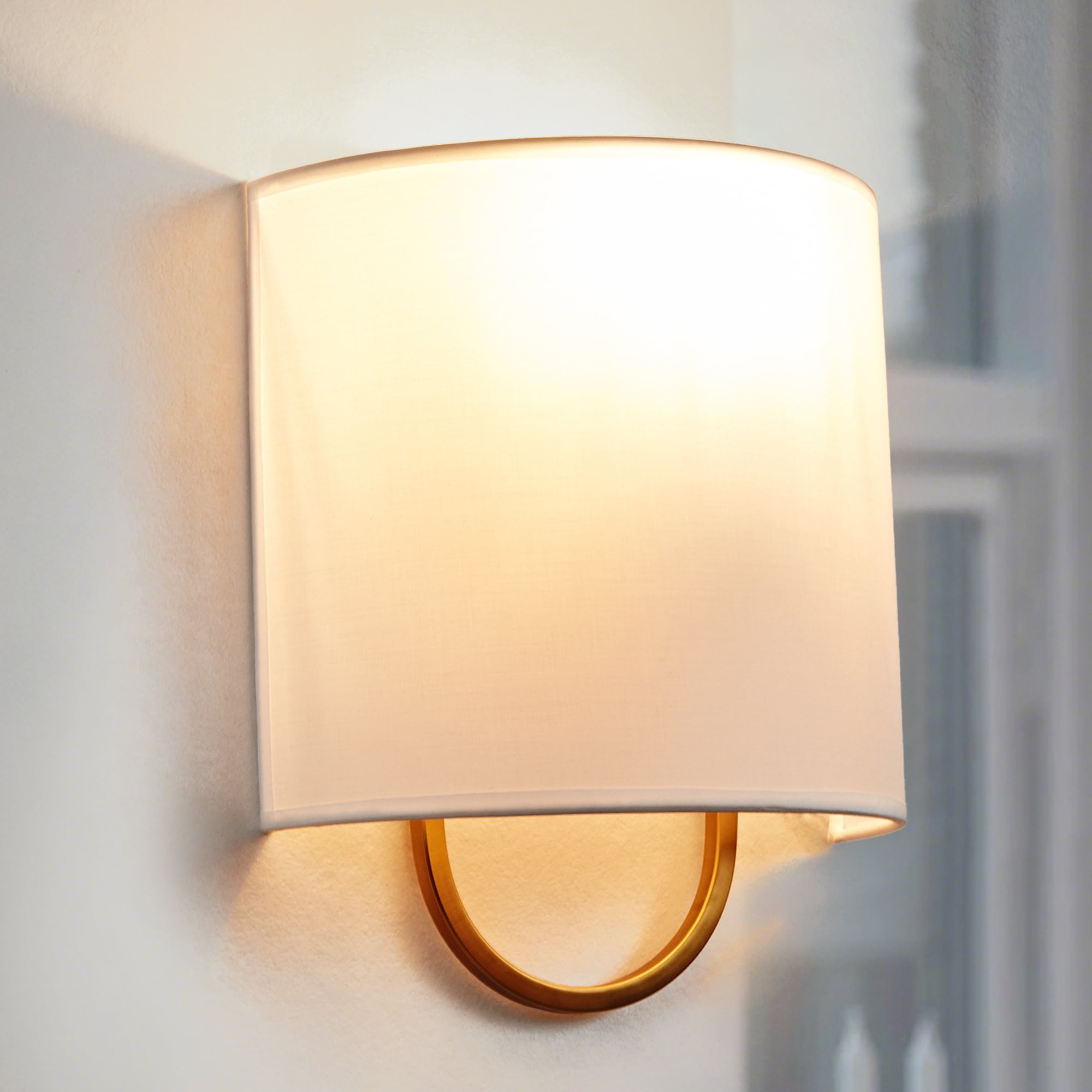 Modern Hand-Forged Iron Sconce with Linen Shade,Bedroom Wall Light ...