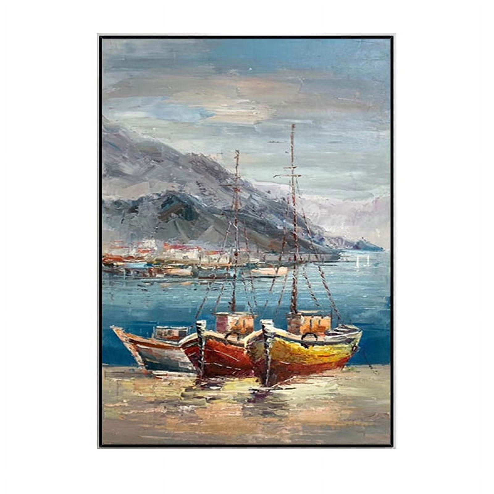 Modern Hand Painted Oil Painting on Canvas Sailing Boat On The Sea ...