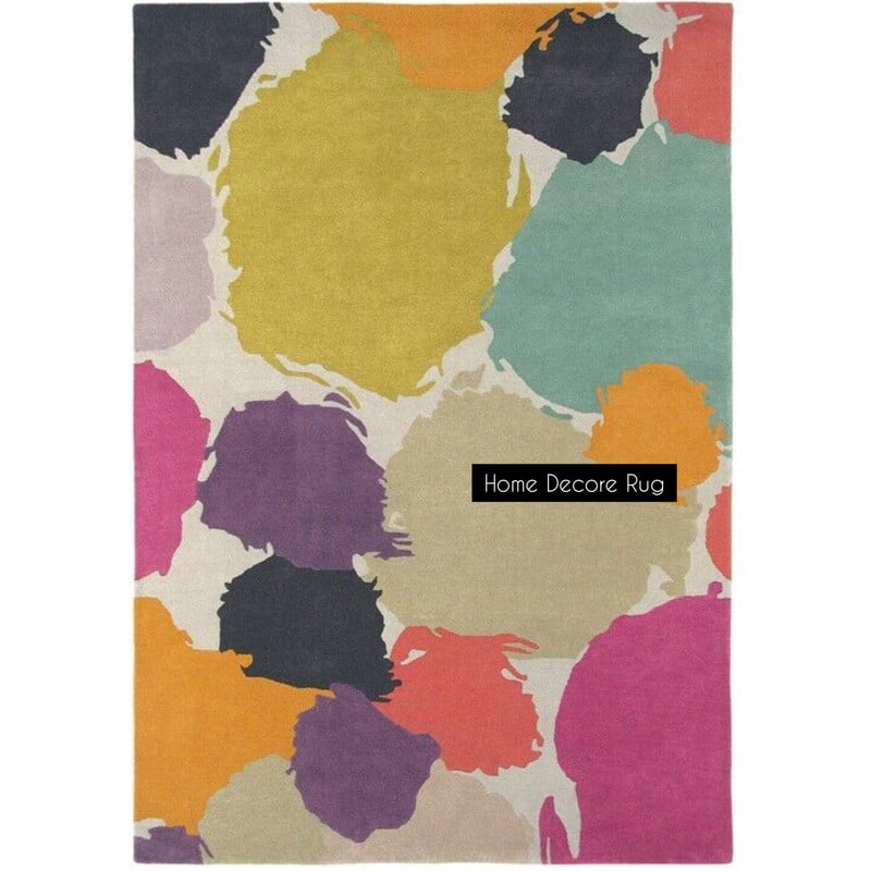 Modern Hand-Tufted Wool Rug – Multi Color 100% New Zealand Wool Rug For ...