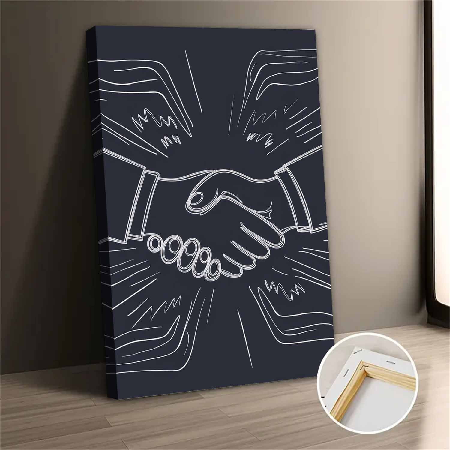 Modern Handshake Wall Art Canvas Print - Walmart.com