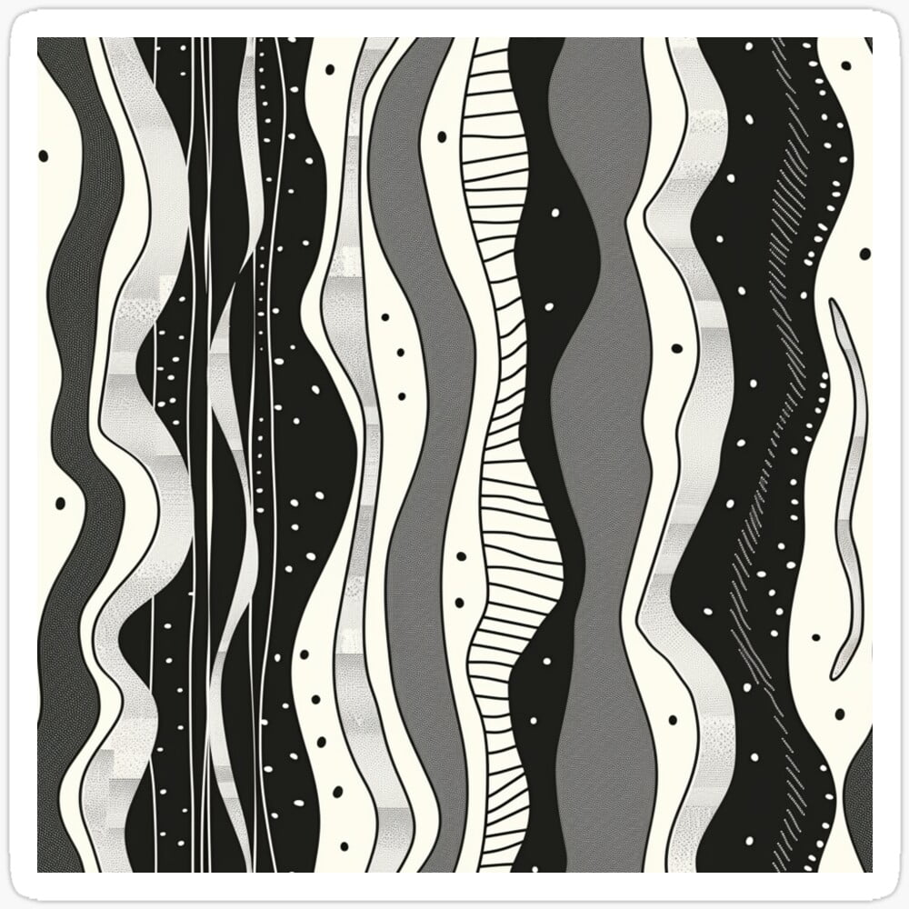 Modern Hatching In Dynamic Waves Sticker Kir-5074 - Walmart.com