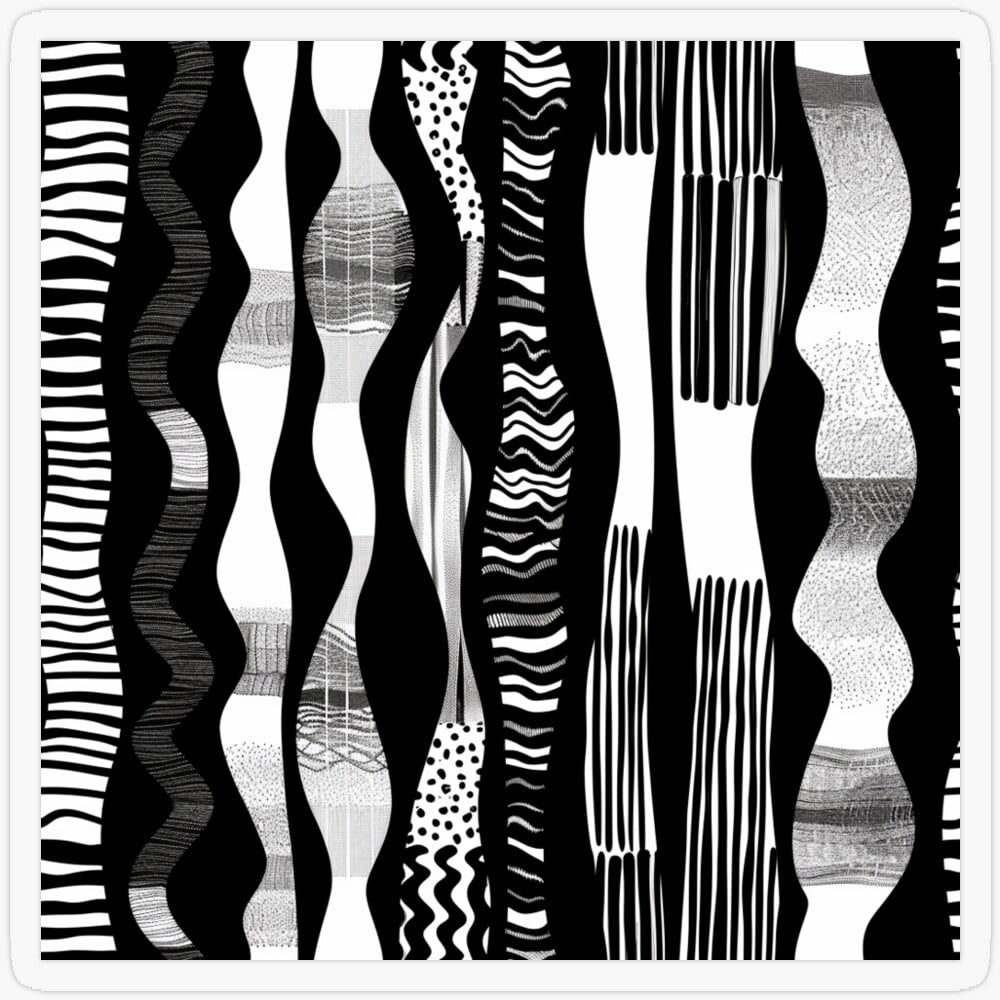 Modern Hatching In Dynamic Waves Sticker Kir-5080 - Walmart.com