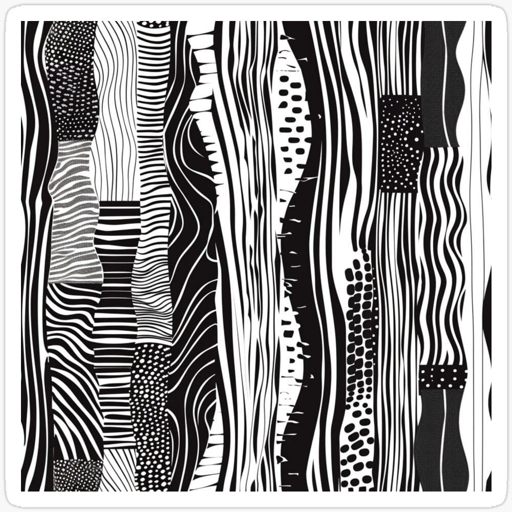 Modern Hatching In Dynamic Waves Sticker Kir-5089 - Walmart.com