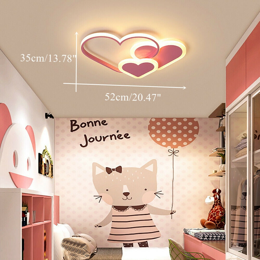 Modern Heart Ceiling Light LED Chandelier Pendant Lamp Kids Bedroom ...