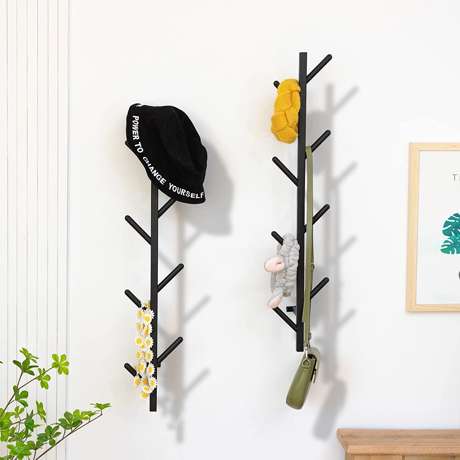 Modern Heavy Duty Coat Hanger Set of 2 - Wall Mount Hat Rack for Cowboy ...