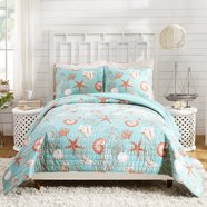 Barefoot Bungalow Sarasota Coastal Seashell Quilt Set, 3-Piece King/Cal ...