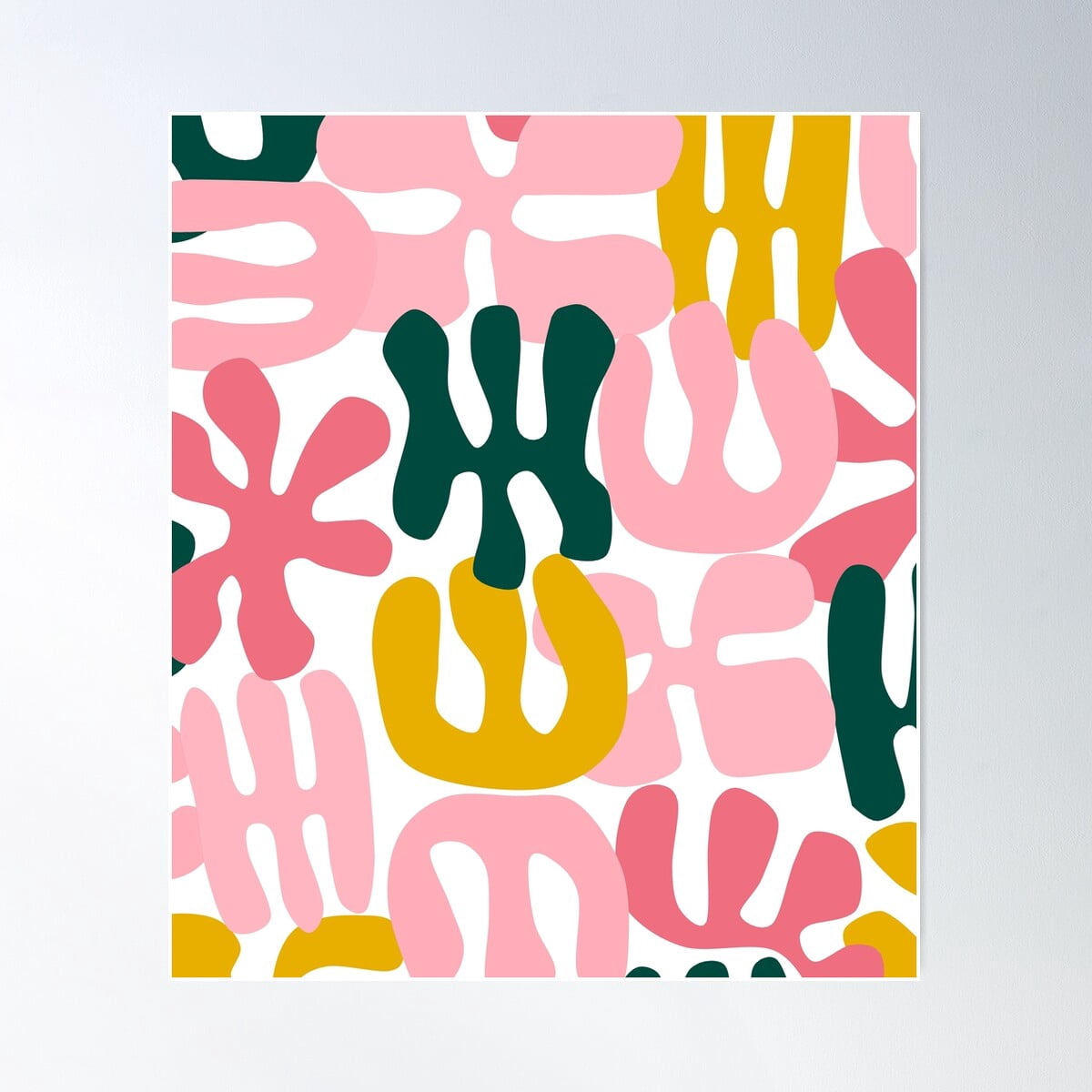 Modern Henri Matisse Inpisred Cutouts Pattern In Pink, Green And ...
