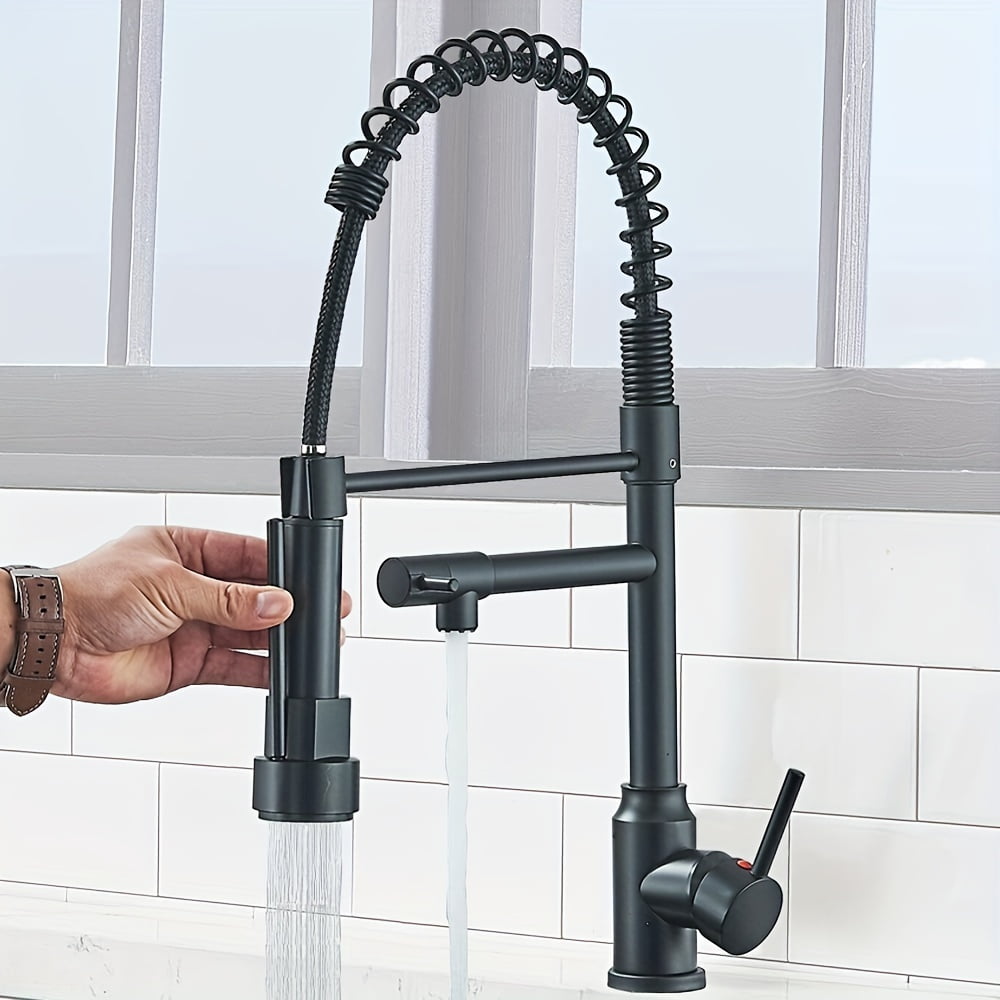 Modern High-Arc Single Handle Kitchen Faucet w/ Pull-Down Sprayer, 360 ...