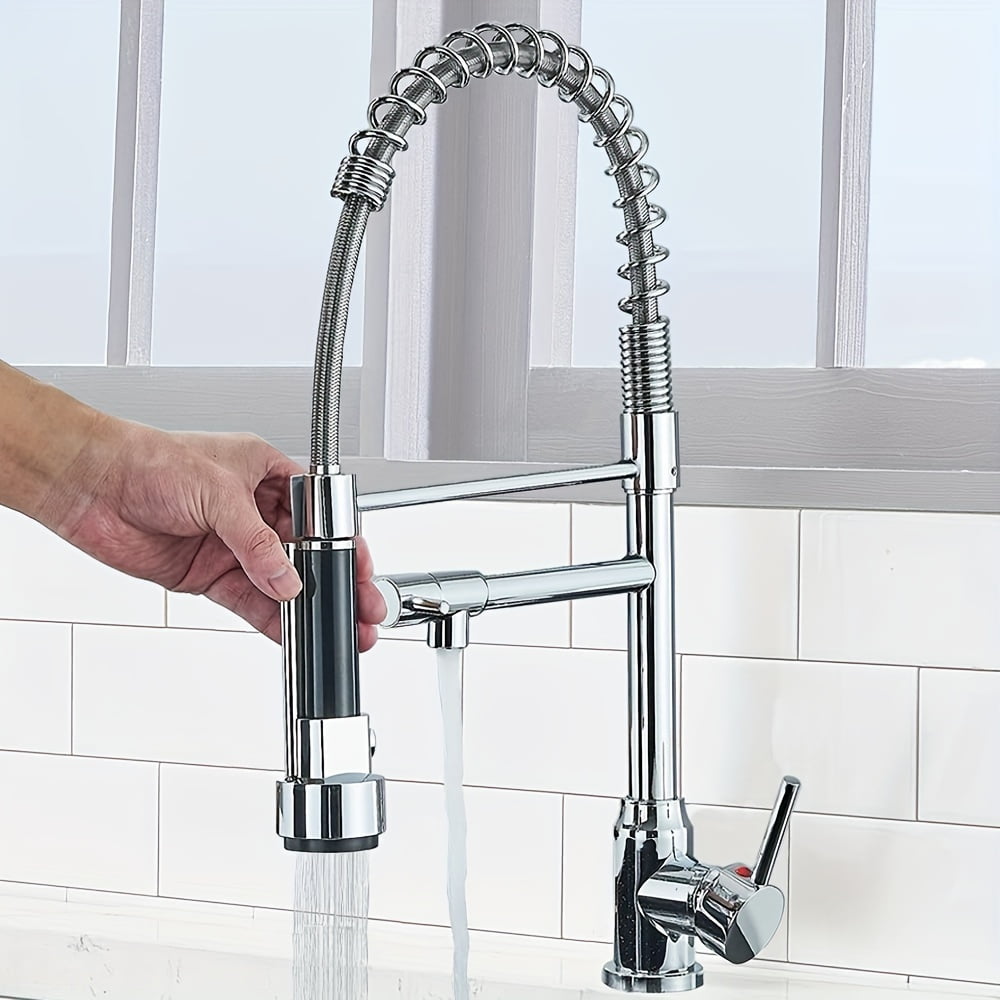Modern High-Arc Single Handle Kitchen Faucet w/ Pull-Down Sprayer, 360 ...