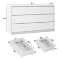 Renikay Modern High-Gloss Dresser, 7-Drawer Handleless Wood Chest of ...