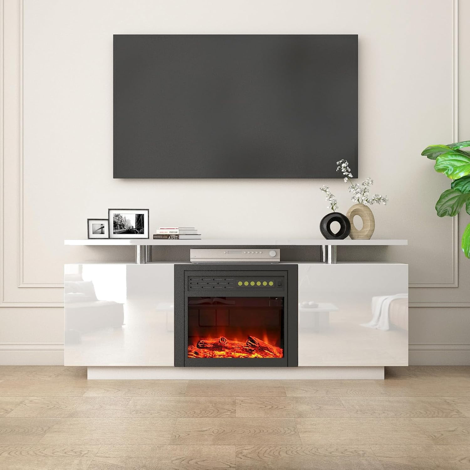 Modern High Gloss TV Cabinet,Fireplace TV Unit Stand,Entertainment ...