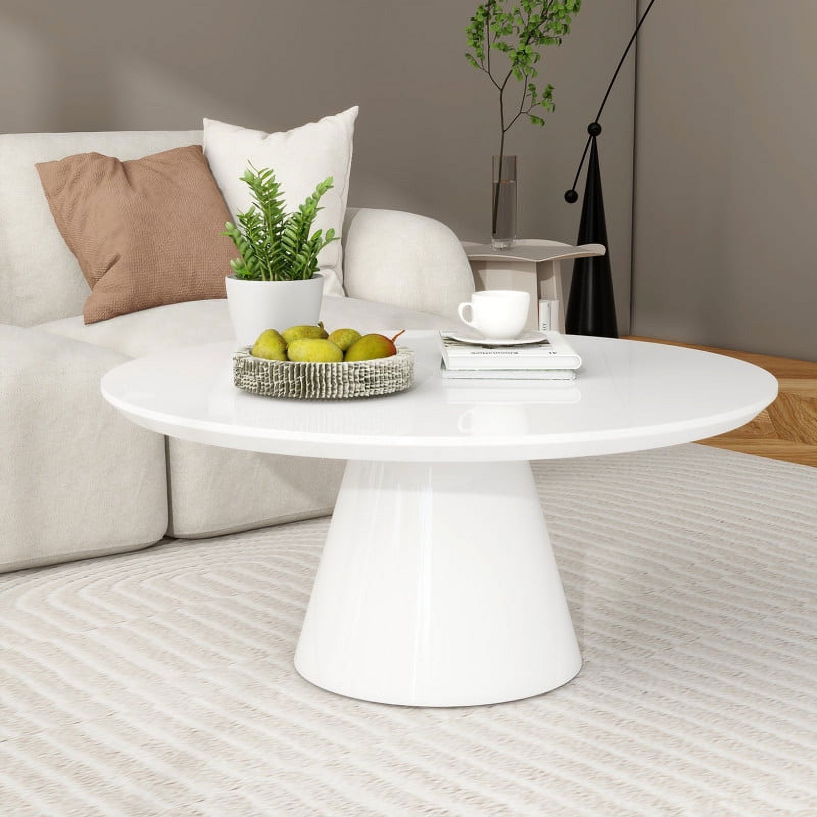 Mofit Home, Modern, Elegant, Beige Travertine+Wood Coffee Table, Living room, Furniture for ...