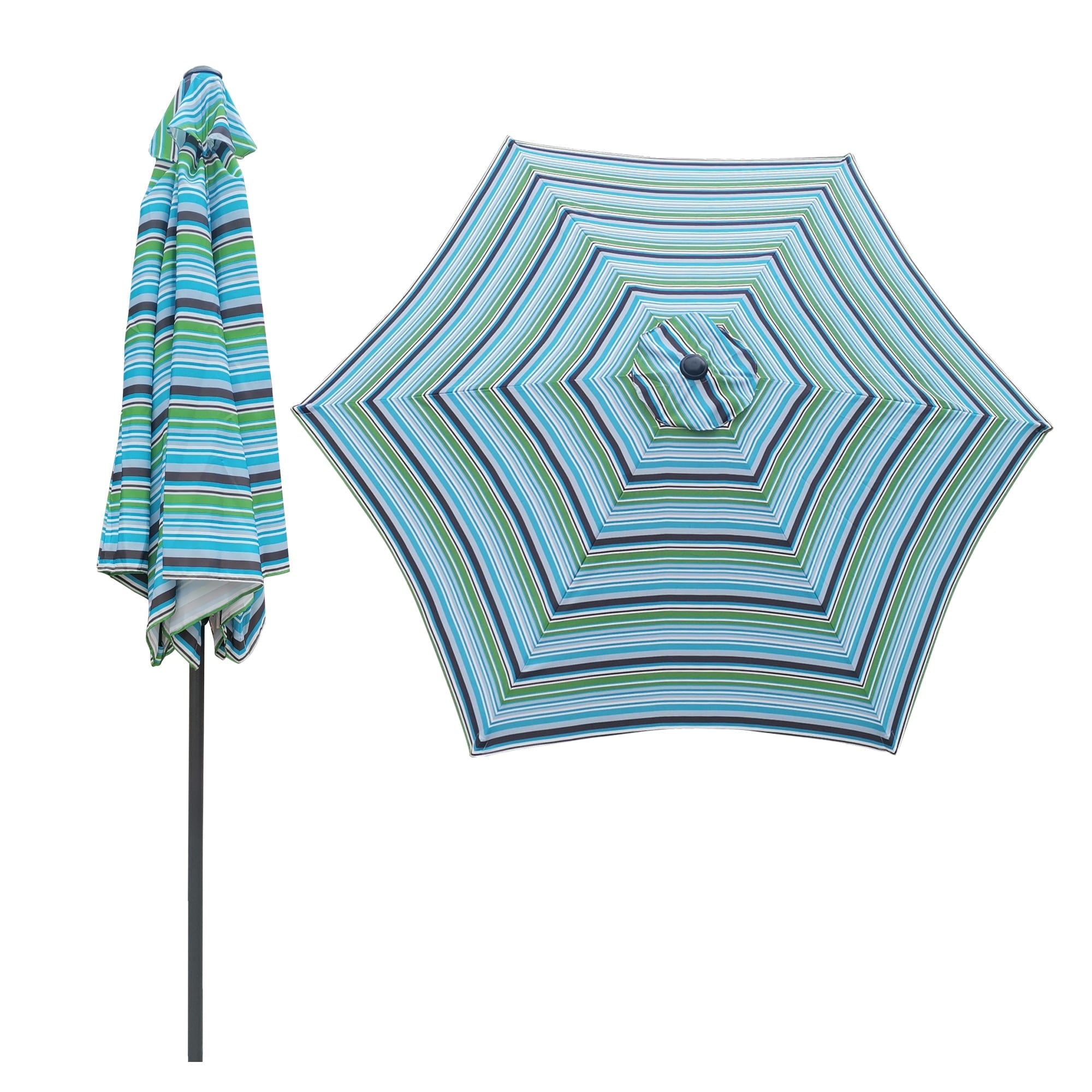 Modern High Quality 9FT Patio Umbrellas Blue striped - Walmart.com
