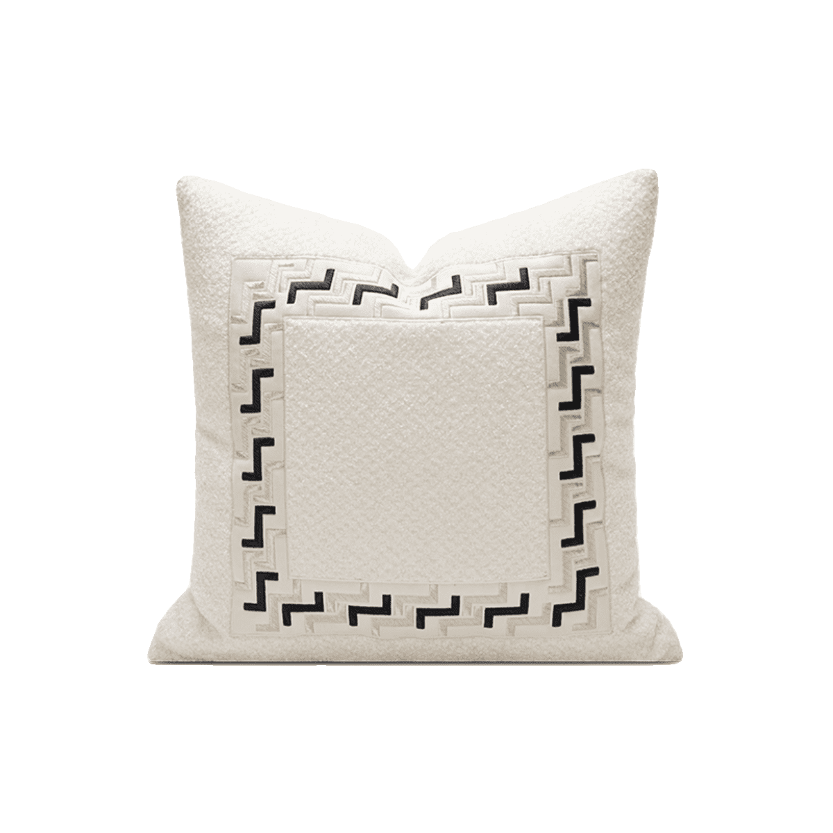 Modern High-end Simple White Blended Geometric Patch Embroidered ...