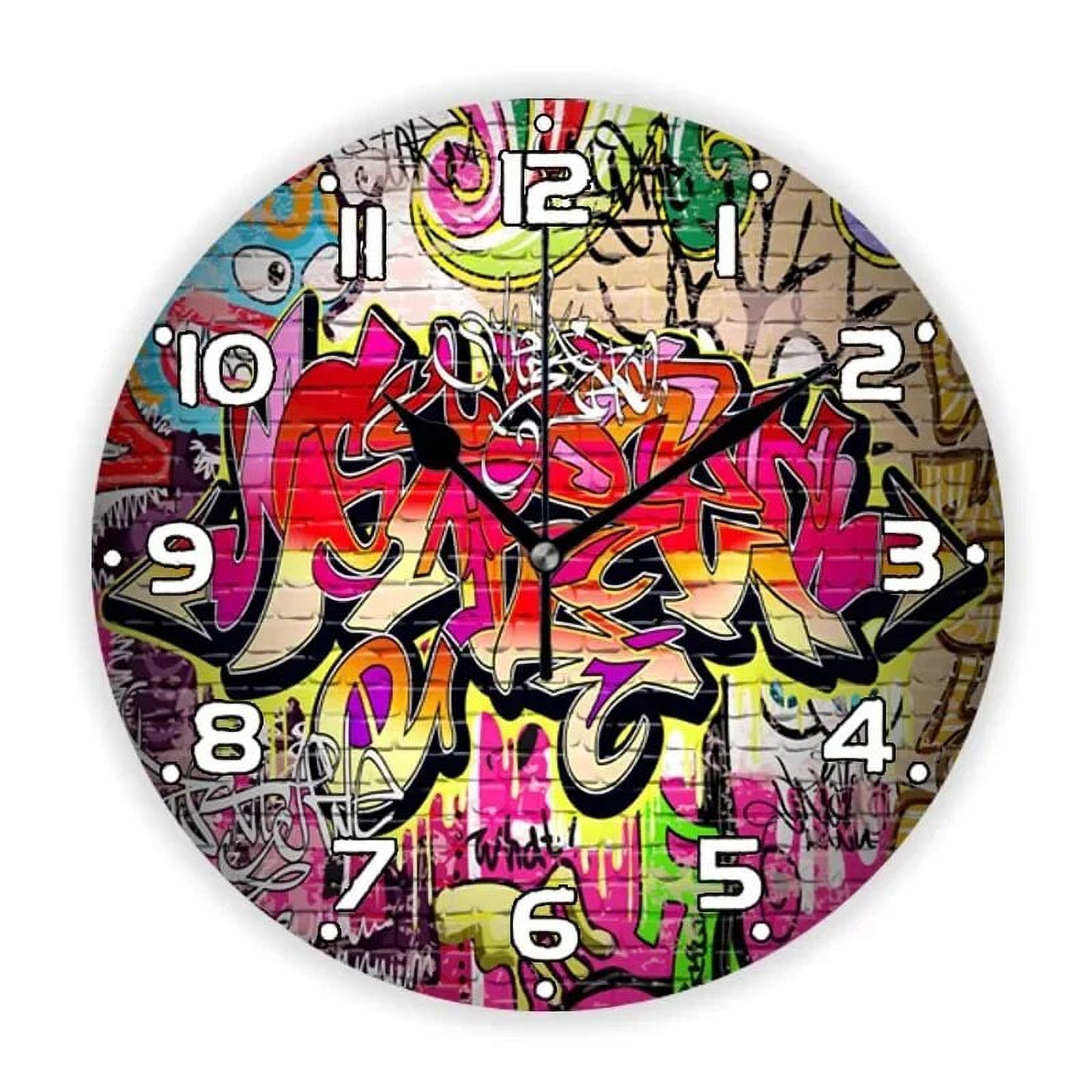 Modern Hip Hop Graffiti Art Decorative Large Wall Clock Living Room ...