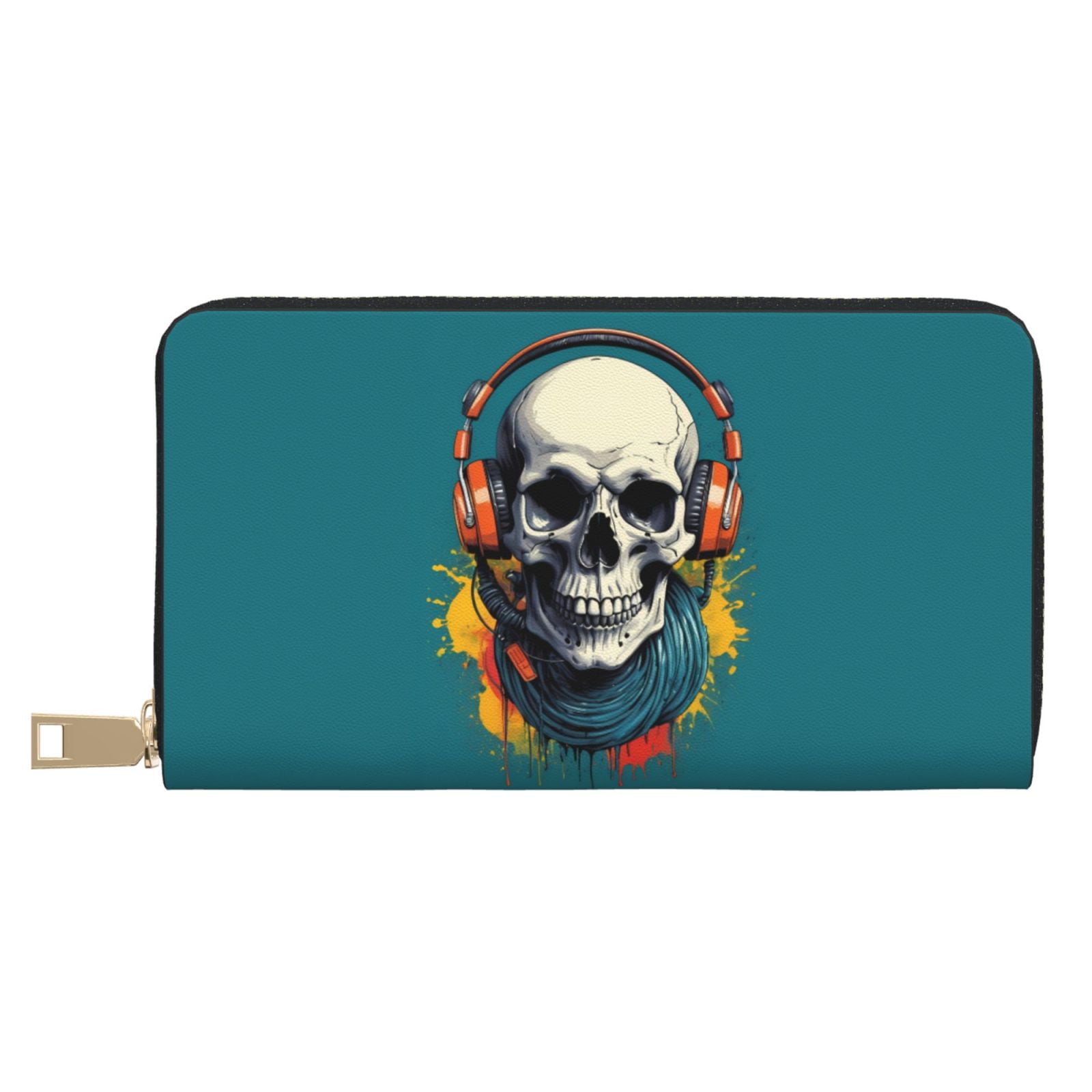 Modern Hip-Hop Skull Wallet Women, Leather Bifold Multi Card Wallet ...