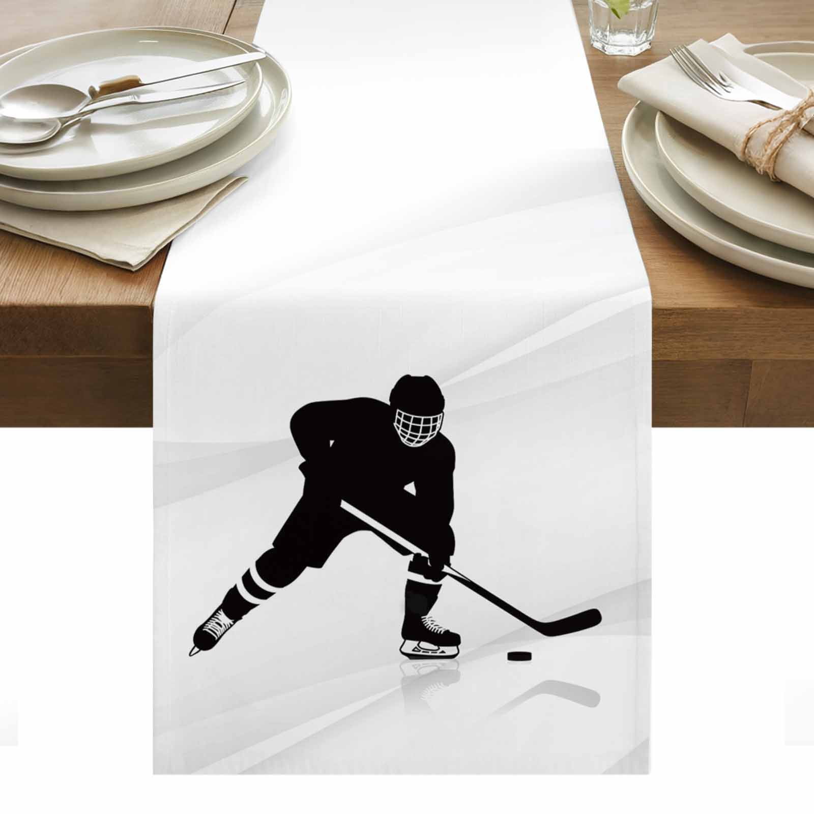 Modern Hockey Table Runner - 72 Inch Long, Kitchen Dining Table Runner ...