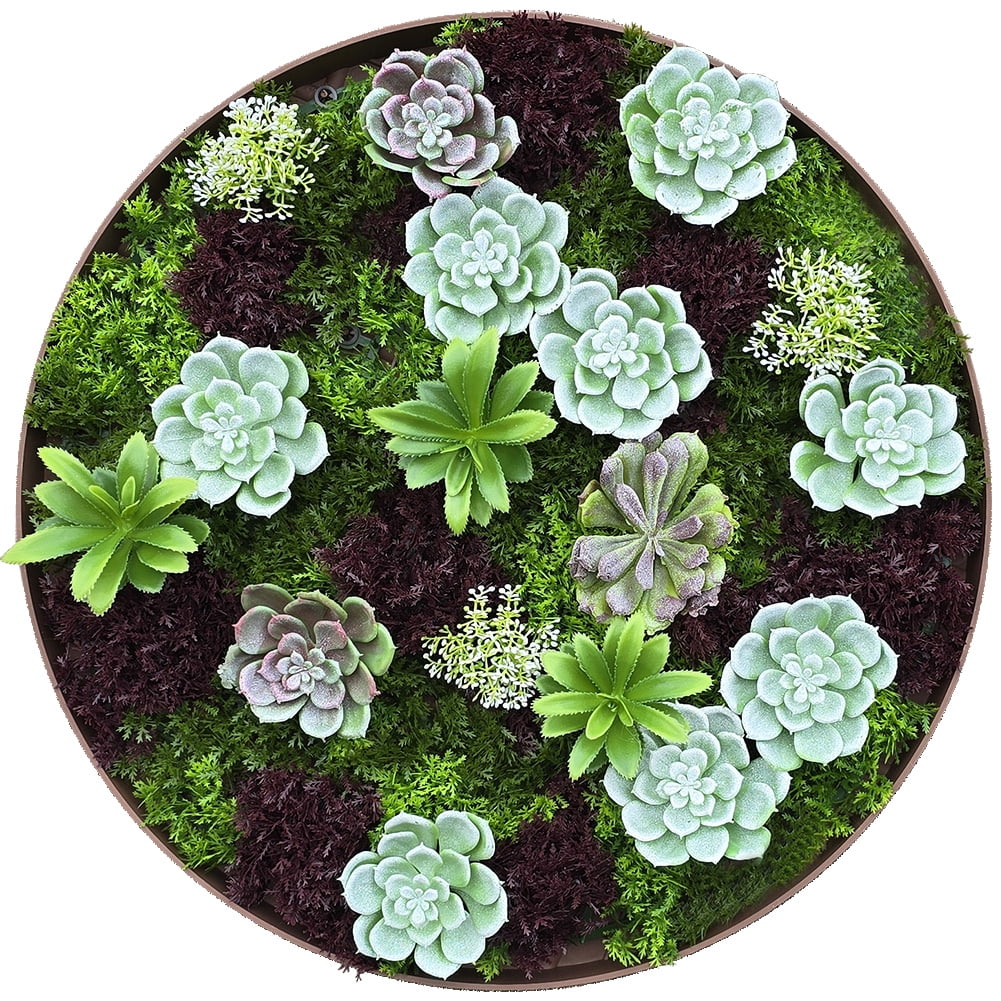 Modern Home 20" Circle Vertical Hanging Artificial Succulent Wall Art ...