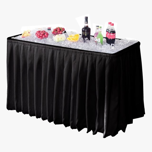 Modern Home 4' Outdoor Portable Folding Party Ice Bin Table with Drain ...