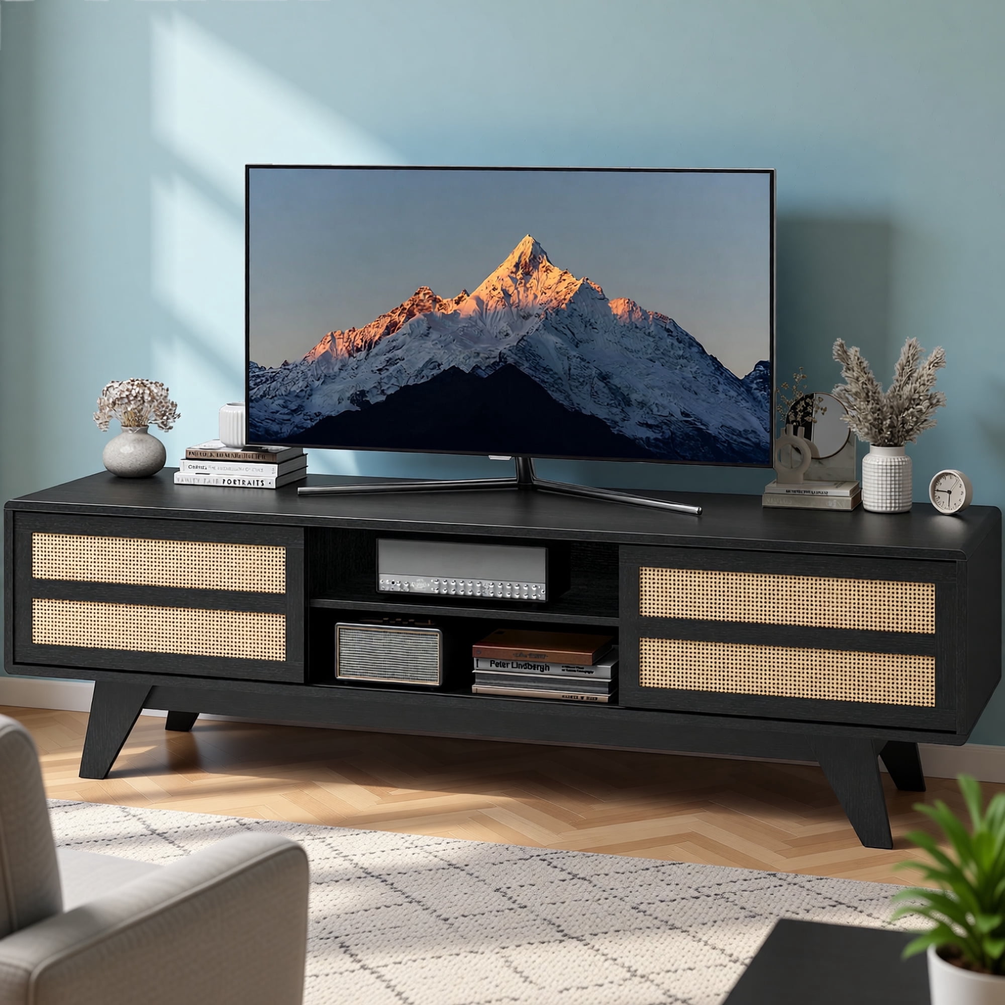 Home Modern Style 65 inch TV Stand for Living Room - Low Profile TV ...